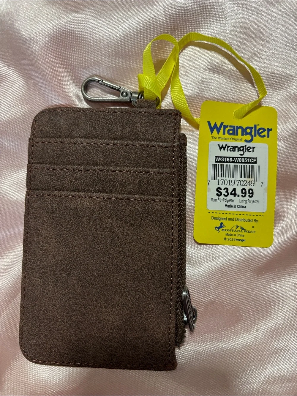 Wrangler | Cell Phones & Accessories | Wrangler Brown Suede Card Zipper ...